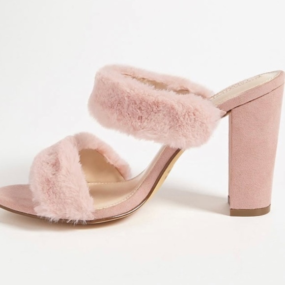 Shoes | Pink Faux Fur Mules | Poshmark